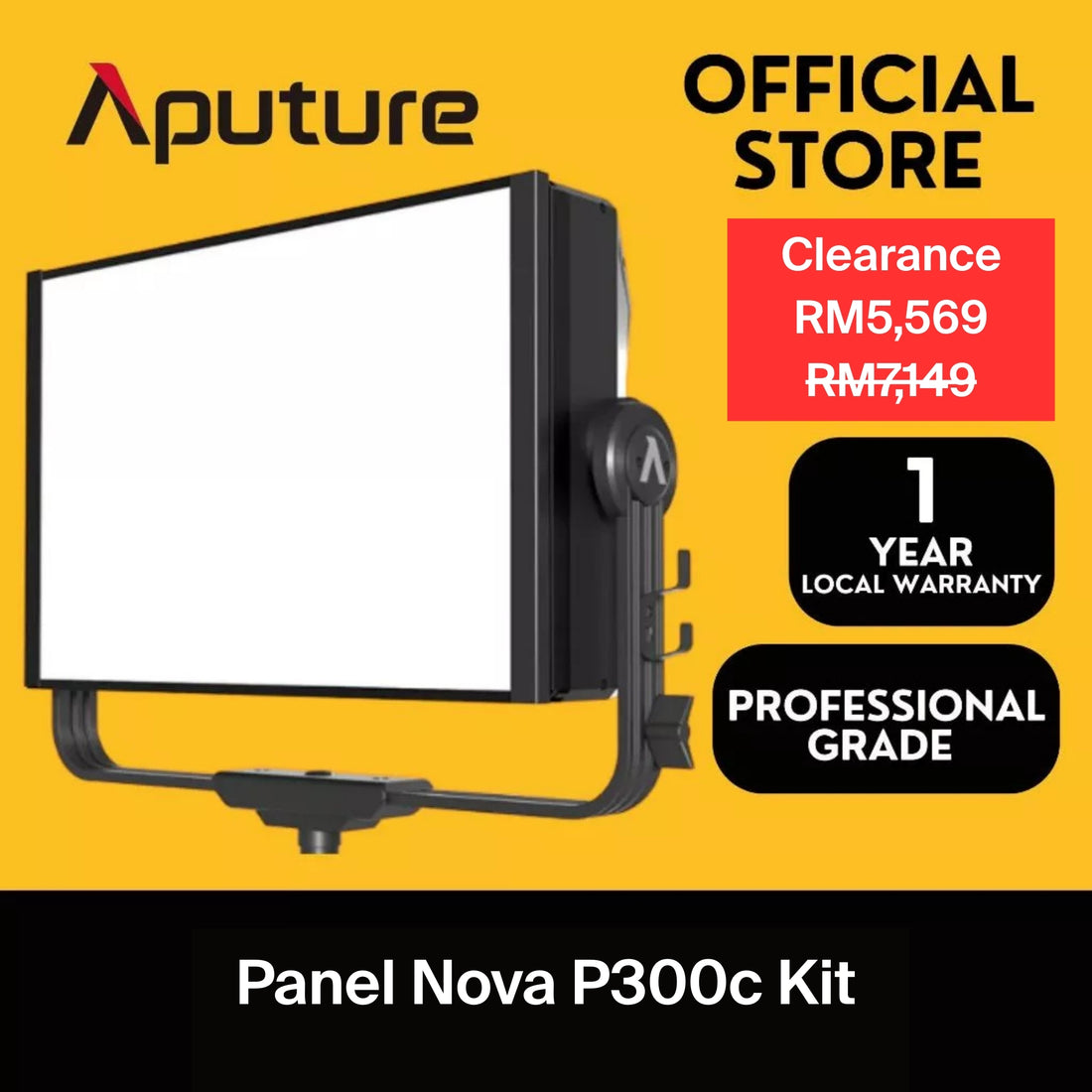 [CLEARANCE] Aputure Nova P300c Kit [FREE SOFTBOX & BARNDOOR WORTH RM1 ...